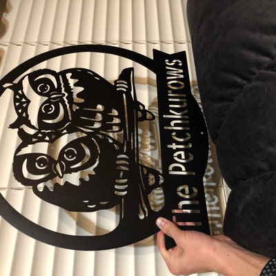 Personalized Owl Metal Sign Steel Metal Art / Metal Decor / Steel Wall ...