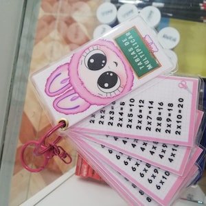 Llavero Tablas de multiplicar Labu bus editable en canva y PDF listo ...