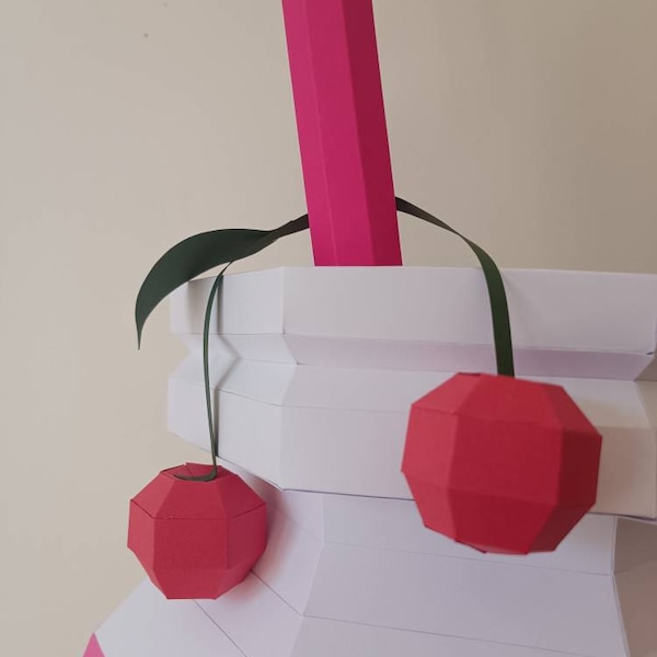 DIY Papercraft Cherry,papercraft Fruit,paper Toy,party Decoration ...
