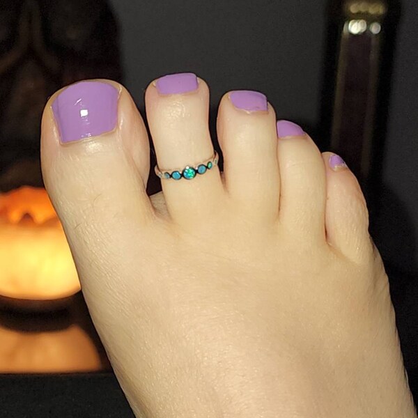 Five Opals • Adjustable Toe Ring • Toe Ring • Adjustable or Sized Toe ...