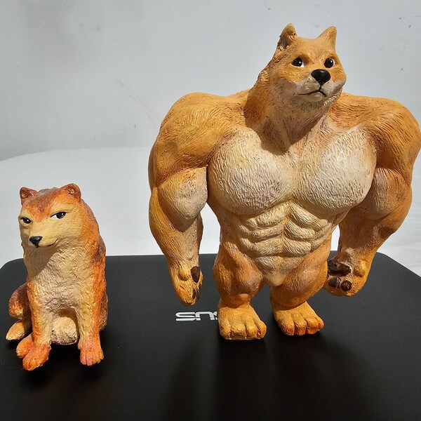 Swole Doge and Cheems the Meme Dog Resin Figure Handmade Del Dogecoin ...