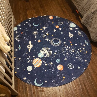 Space Galaxy Rug Blue Orange Space Rug Girls Boys Rug Kids - Etsy
