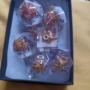 Blue Flower Dnd Dice Set Polyhedral Dice D&D Dice Dungeons - Etsy