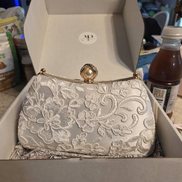 Personalized Pearl Clutch Bag, Pearl Evening Bag, Bridal Clutch With ...