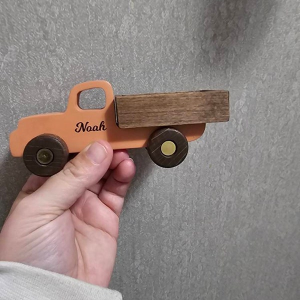 Wooden Name Cars, Personalized Jeep for Baby, Mini Toy Car, Sensory ...