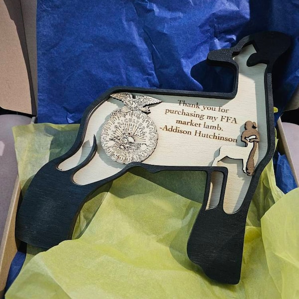 Customizable Wood Lamb Award | 4H Livestock Show Gift, Fair Decor - Etsy