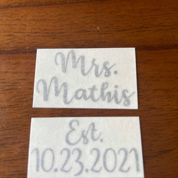 Custom Wedding Shoe Decal - Surname & Date Bridal Shoe Sticker ...
