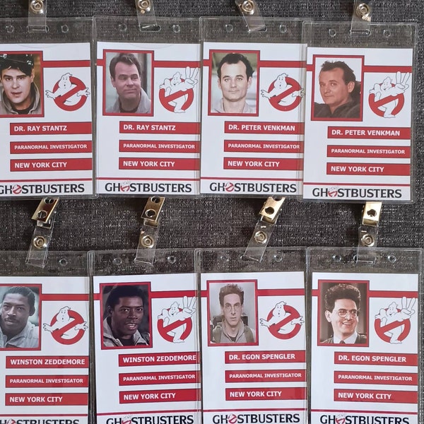 Ghostbusters - Clip-on ID Photo Pass Badge Set Prop Collection Cosplay ...