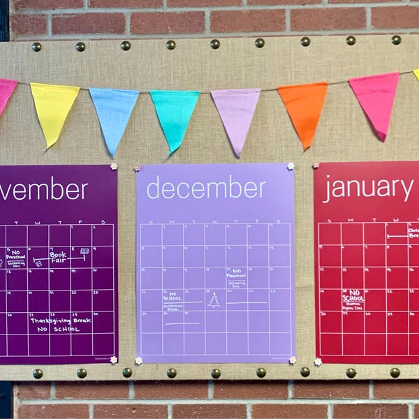 Reusable Large Wall Calendar 16 X 20 Inches | Undated | Erasable Paper ...