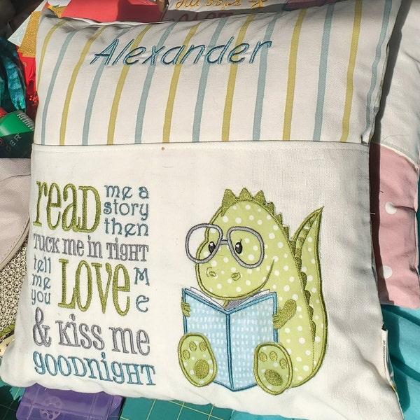 Book Cushion-children's Reading Pillow~personalised Cushion With Pocket ...