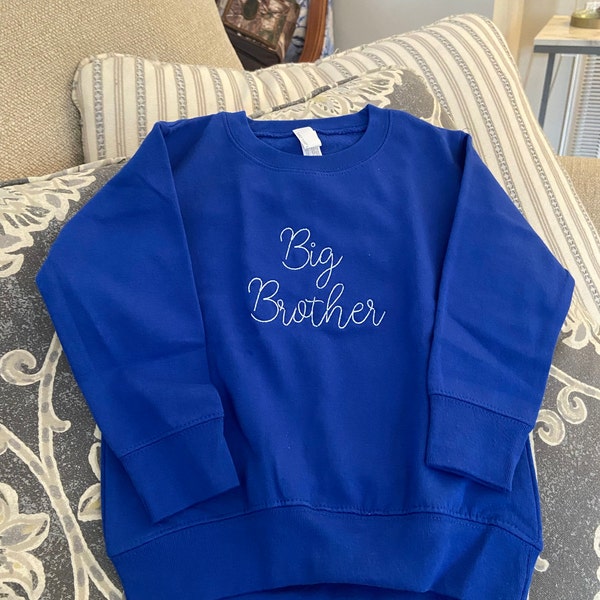 Toddler Crew Neck Big / Little Brother / Sister Sweatshirt ...