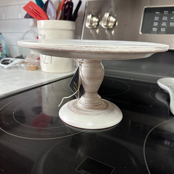CAKE STAND Wood Wedding White Extra Large Plate 19/18/17/15.5/14/11.5 ...
