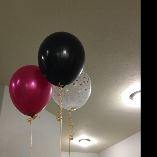 Kate Spade Balloon Bouquet | Hot Pink, Gold, and Black Party Balloons ...