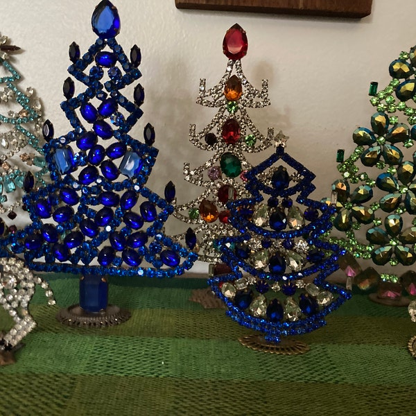 Large 7” Czech Vintage Rhinestone Tree - Etsy