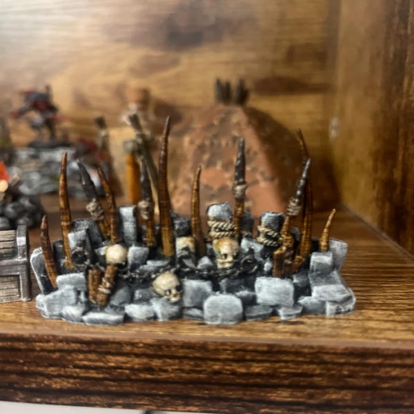 Graveyard 8 Mausoleum Tomb Moss Gravestone Skull Statue / Painted ...