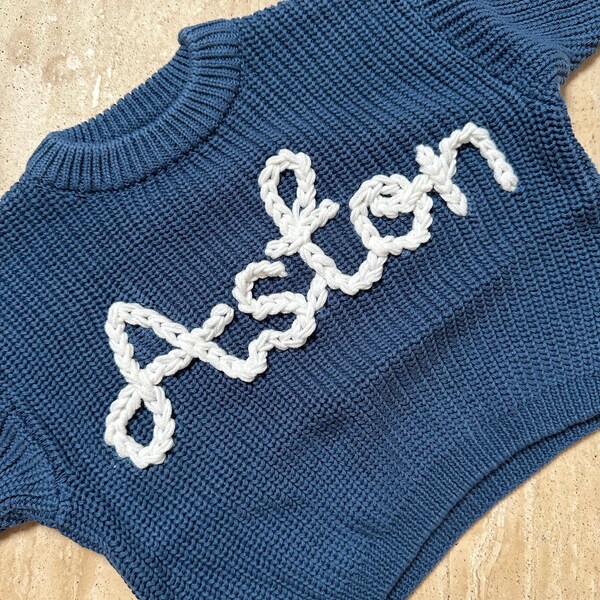 Custom Baby Name Sweater,personalized Knit Baby Sweater With Name,hand ...