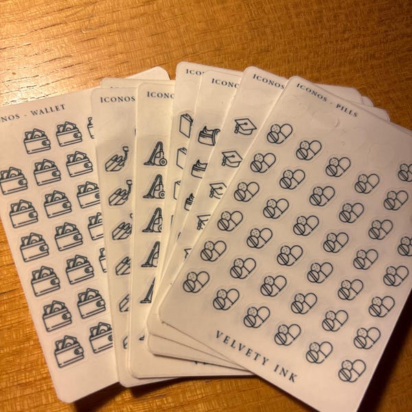 Single Colored Mini Icons Stickers Sheet Vol.3 Cute Icon Sticker in ...