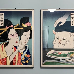 Longcat Vs. Tacgnol Ukiyo-e Style Set of 2 Giclee Prints - Etsy