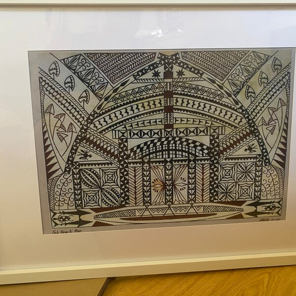 Polynesian Tapa Wall Art Decor, Niue Hiapo Style Wall Art, Niue Wall ...