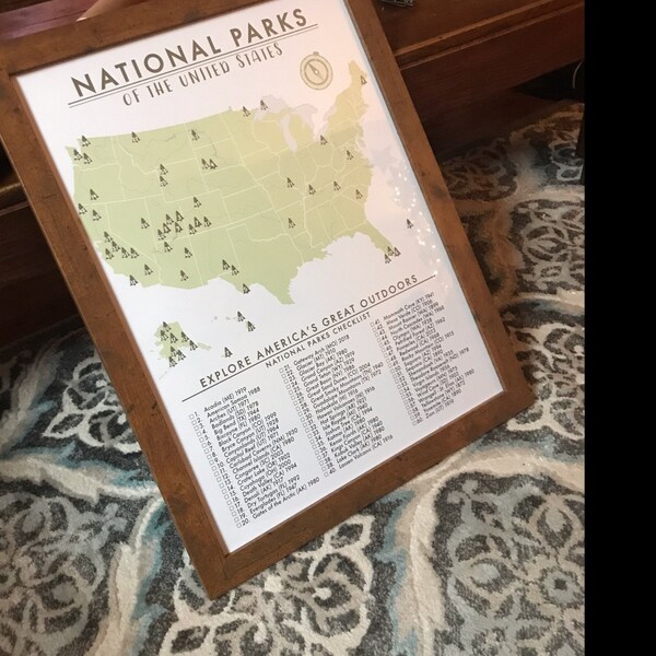 National Parks Map of the United States - 63 Parks Checklist - American ...
