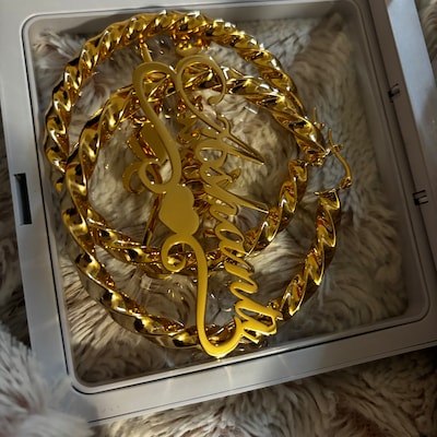 Real 18K Gold Filled Custom Name Necklace, Birthstone Nameplate, Name ...