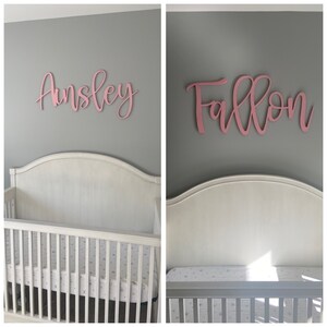 All Wood Personalized Name Sign Nursery Above Bed Crib Script Cursive ...