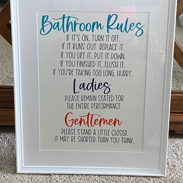 Bathroom Rules SVG, Toilet Rules SVG, Restroom Sign Svg, Bathroom Signs ...
