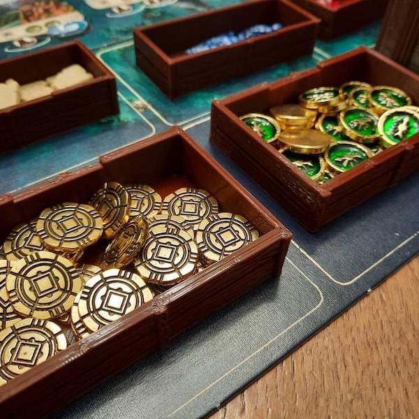 60 Metal Lost Ruins of Arnak Token Upgrade, Gold Coin, Compass and ...