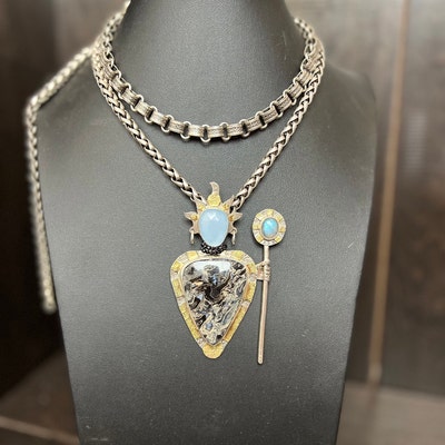 Gemstone Pendant, Neutral Colors - Etsy