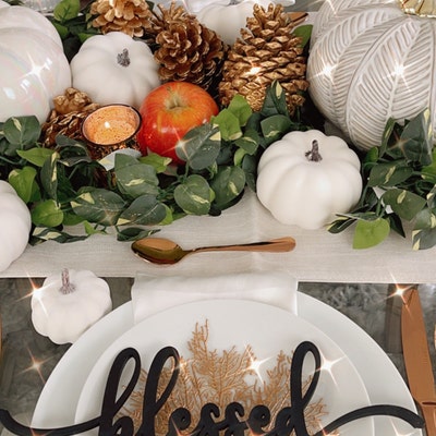 Table Word Place Setting, Thanksgiving Decor, Formal Dining Room, Fall ...