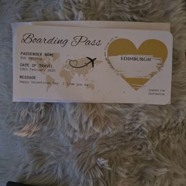 Personalised Holiday Boarding Pass, Scratch to Reveal Surprise, Holiday ...