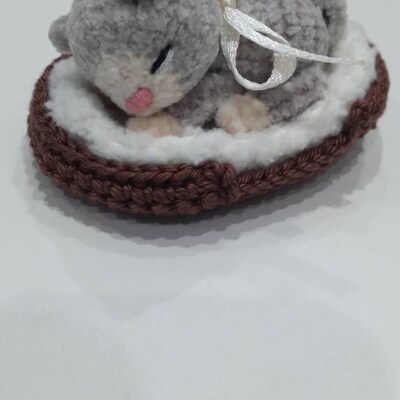 Tiny Plush Cat Collectible Miniature Pet, Little Kitten Toy, Pocket ...