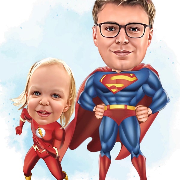 Custom Female Super Boss Cartoon Portrait, Boss Portrait, Gifts for ...