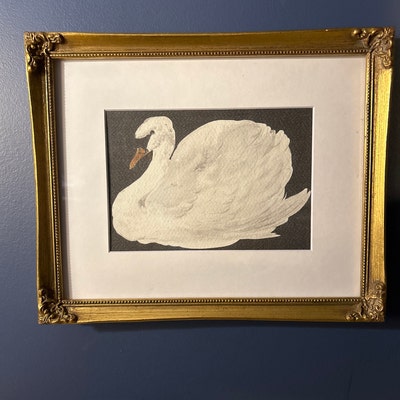Vintage Swan Print Art Minimal Swan Drawing Print Classy Valentine's ...