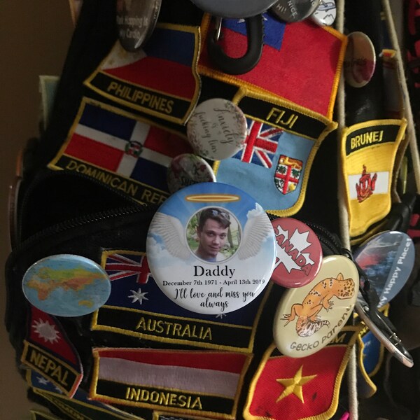 Memorial Button Pin, Memory Pin, Custom Photo Memorial Button Pins, Pin ...