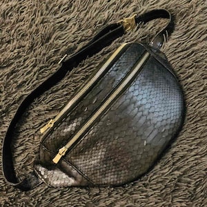 Python Leather Pants Snakeskin Pants Black Leather Pants | Etsy