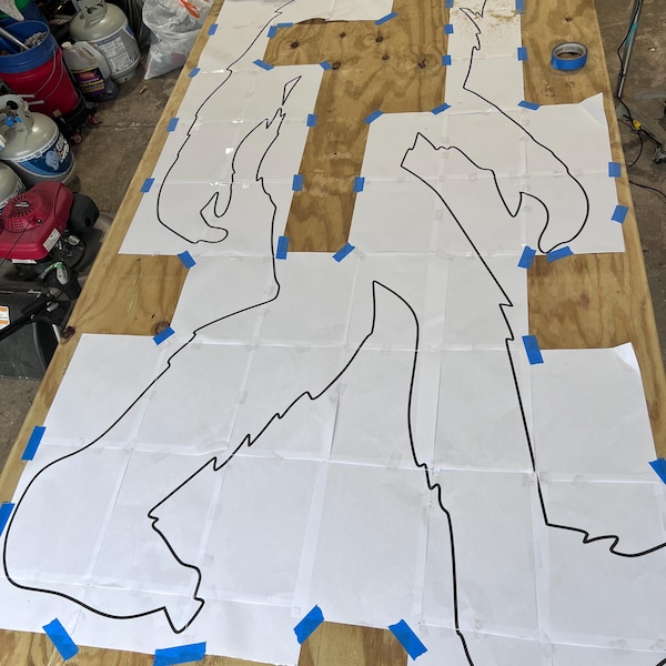 7ft 8ft 10ft Life Size Bigfoot Pattern Scroll Saw, Sasquatch Silhouette ...