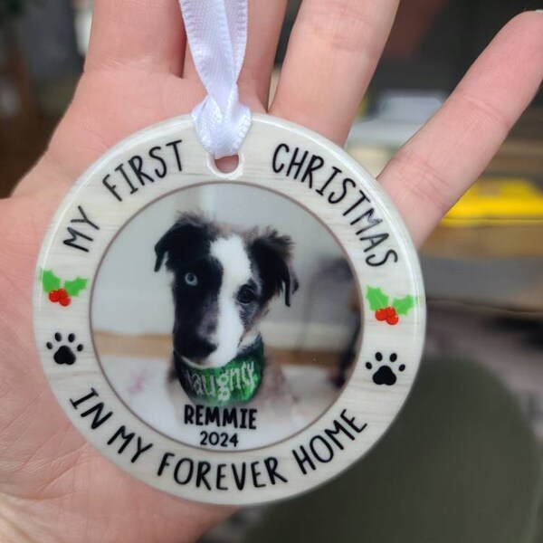 Custom Puppies First Christmas Ornament - Dog Picture Ornament - Dog's ...