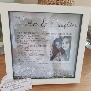 Personalised Mother & Daughter Photo Frame. Box Frame Mother. Daughter ...