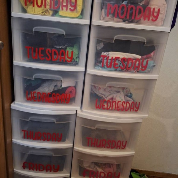 Days of the Week Decals, Days of the Week Stickers, Weekday Decals ...