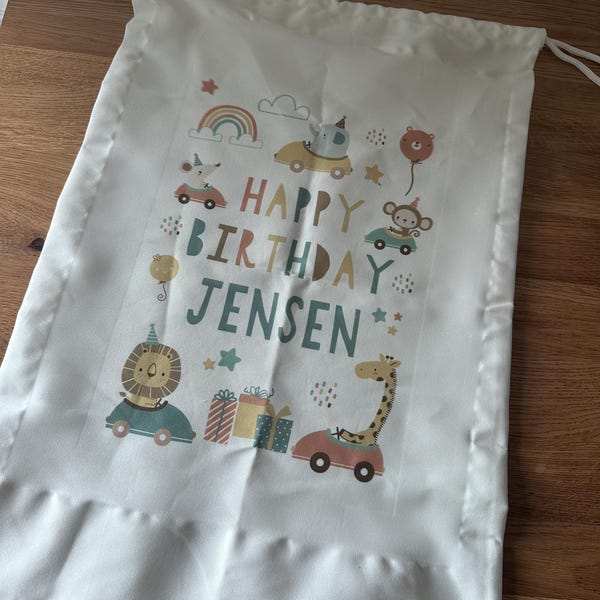 Personalised Birthday Sack - Kids Birthday Bag - Birthday Gift Bag ...