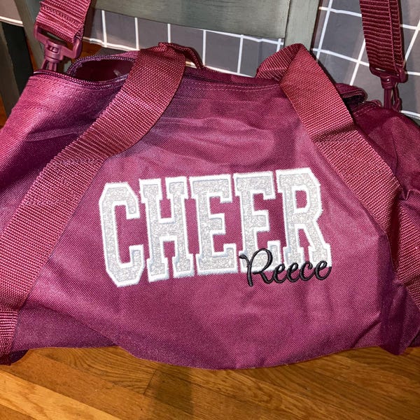 Personalized Cheer Duffel Bag • Embroidered With Name in Glitter ...