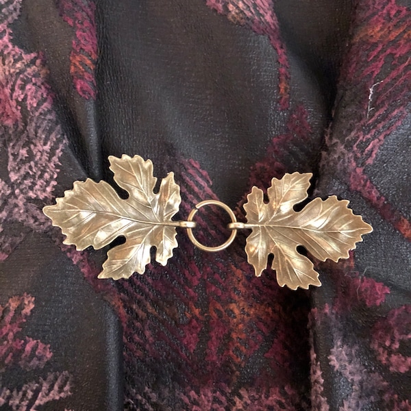 Bronze Leaf Cloak Clasp "sylvan" | Dress Cinch Clip | Festival Cape ...
