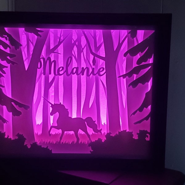 Fantasy Shadow Box Template, 3D Light Box Svg, Deer Shadow Box Svg ...