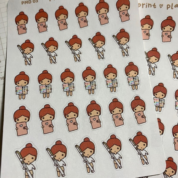 Grocery Printable Eche Character Stickers | Digital Planner Sticker ...