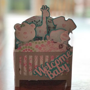 Baby Crib Card In A Box 3D SVG | Etsy