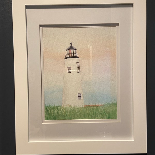Great Point Lighthouse Nantucket Watercolor Print - Etsy