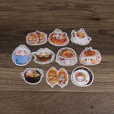 Cute Animal Foodies 2 Stickers/ Matte/ Holographic/ Die Cut Stickers ...