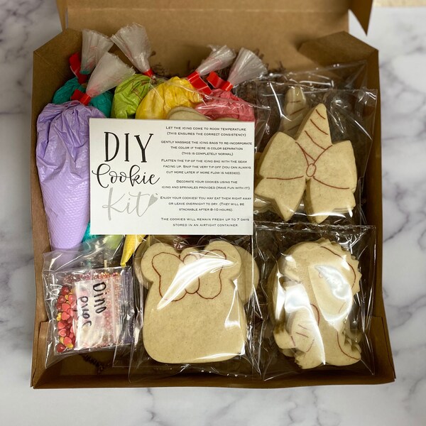 Printable Spring DIY Cookie Kit Instruction Card Purple Piping Bag- 3.5 ...