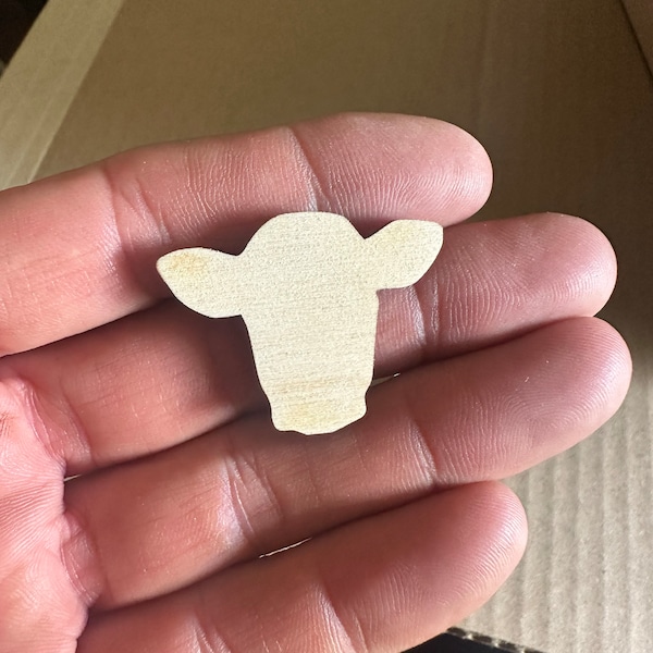 Unfinished Wooden Steer Cow Head Shape | Cow Head Wood Cutout Shape ...